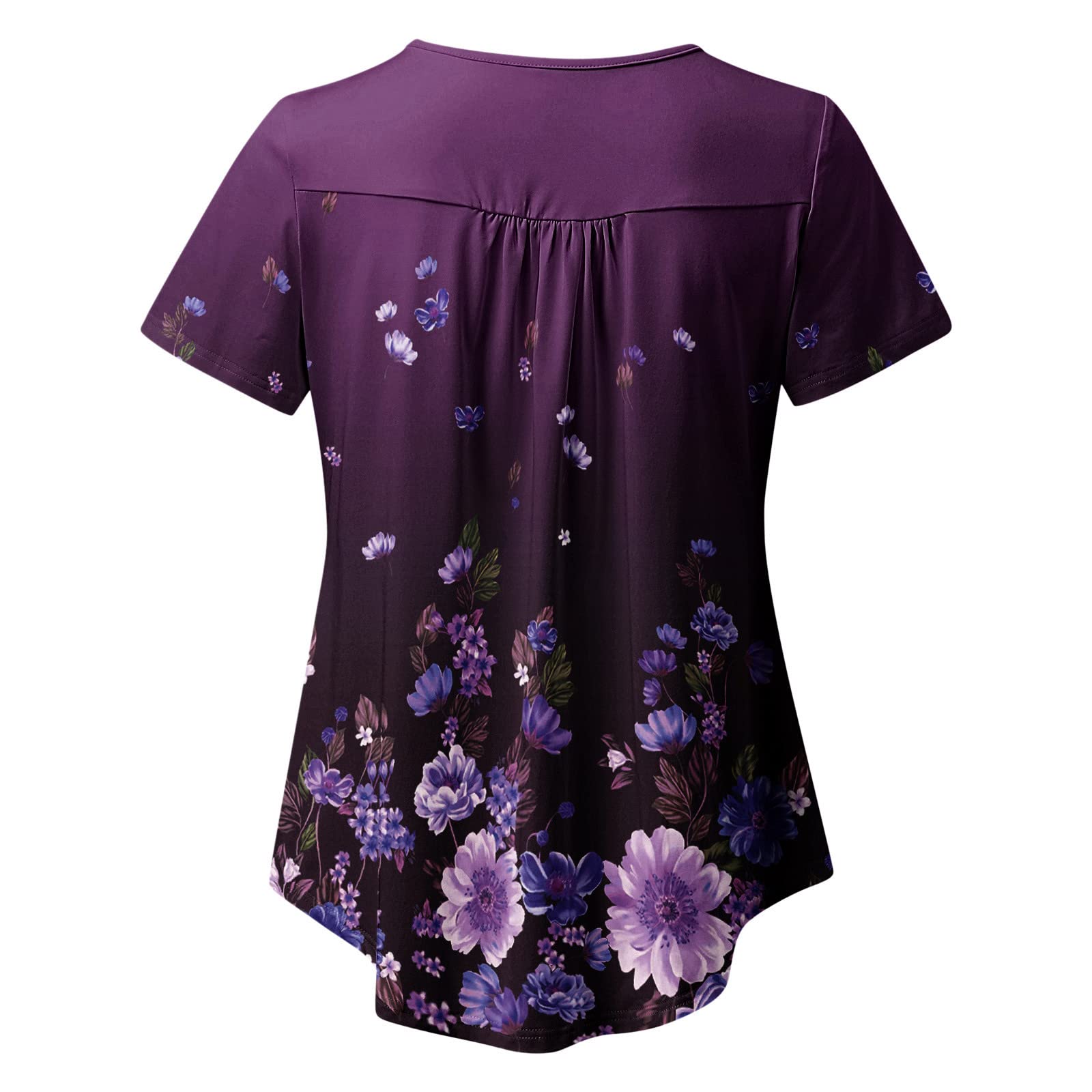 Oversized Sweatshirt for Women 2023 Short Sleeve T Shirt Slim Fit Stars Print Flutter Sleeve Tops Blouses Tees Purple