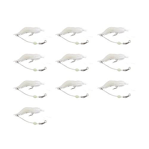 maiduoduo01 Fishing Lure 10Pcs 9.5cm/6.5g Luminous Bionic Shrimp Soft Lures Baits with Hook Fishing Tools