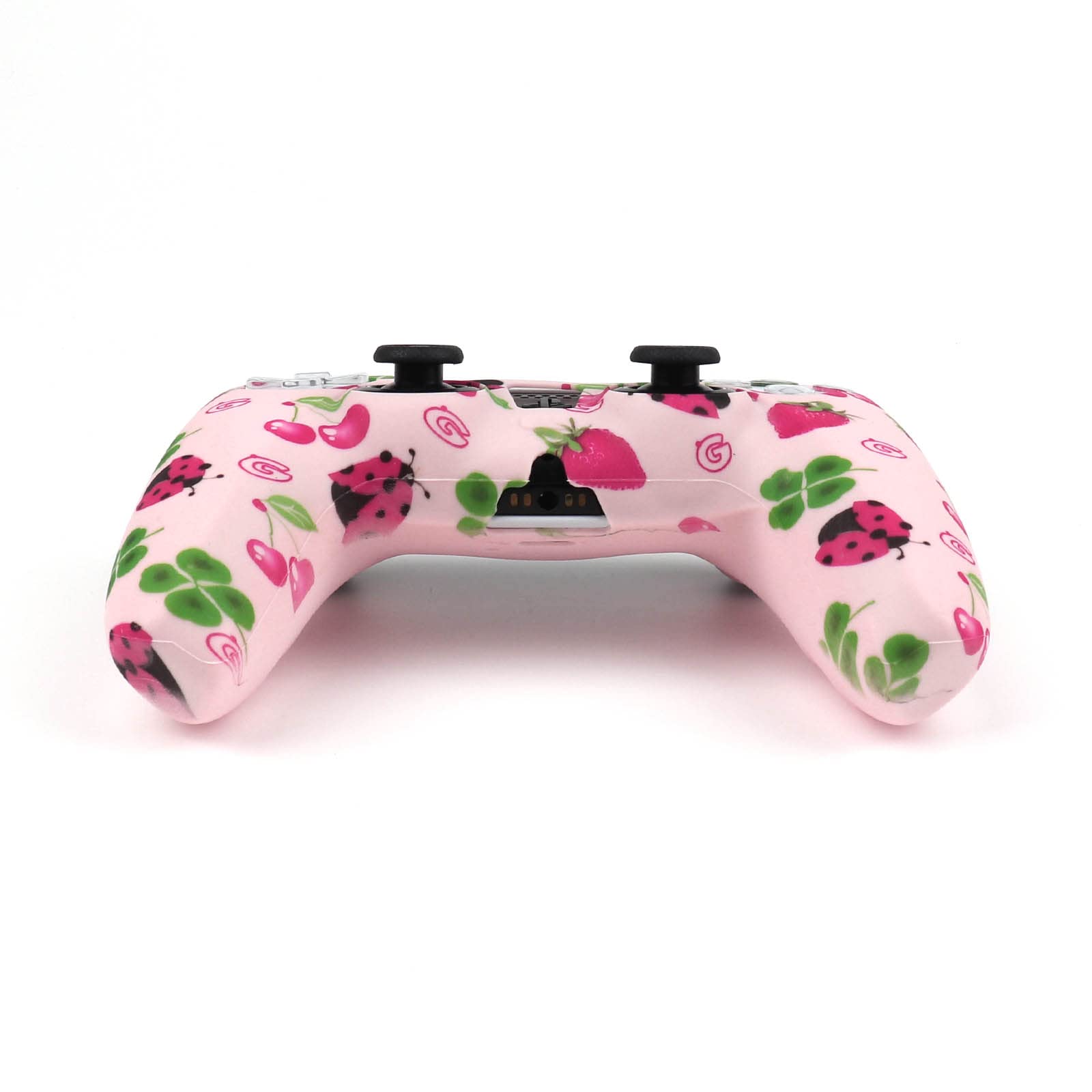 Pink Controller Skins for PS5 RALAN, Fruit Silicone Controller Cover Skin Protector Compatible with PS5 Controller with 2 Cute Thumb Grips Caps