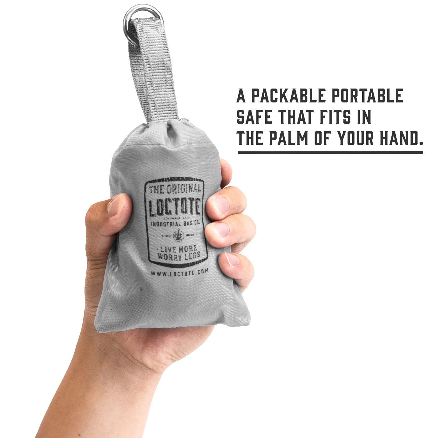 LOCTOTE AntiTheft Sack 3L | Portable Travel Safe | Cut-Resistant, RFID Blocking and Water Resistant | Beach Bag with Lock | Beach Safe | Travel Pouch | Beach Lock Box for Valuables and Personal Items