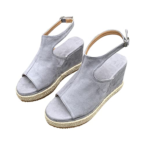 sckarle Wedge Sandal for Women Espadrille Sandals Platform High Heel Ankle Strap Slingback Open Toe Summer Casual Sandals