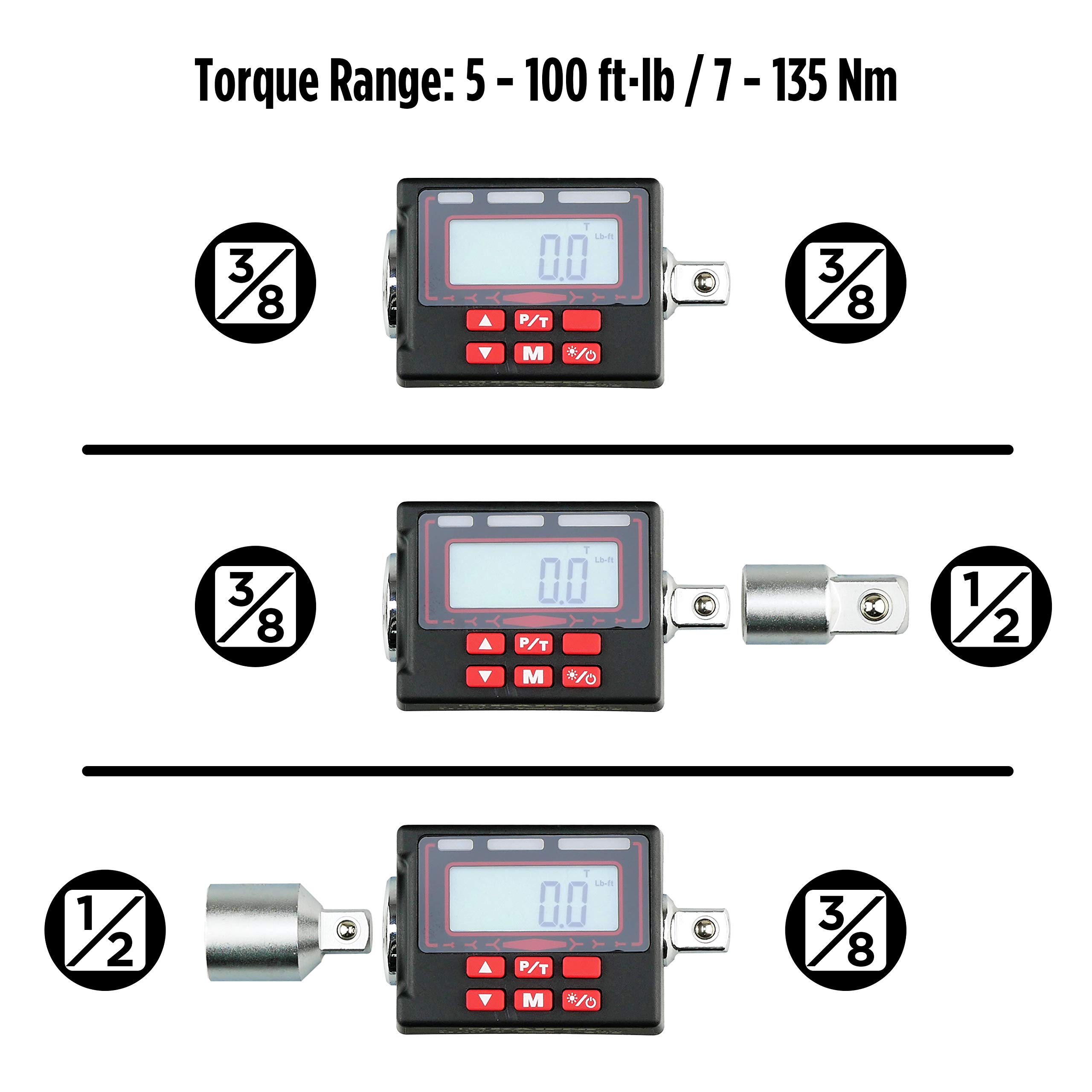 KAIFNT K551 Digital Torque Screwdriver/Wrench Set, 5 to 85 in·lbs, Buzzer/LED Flash Notification, Dual Direction
