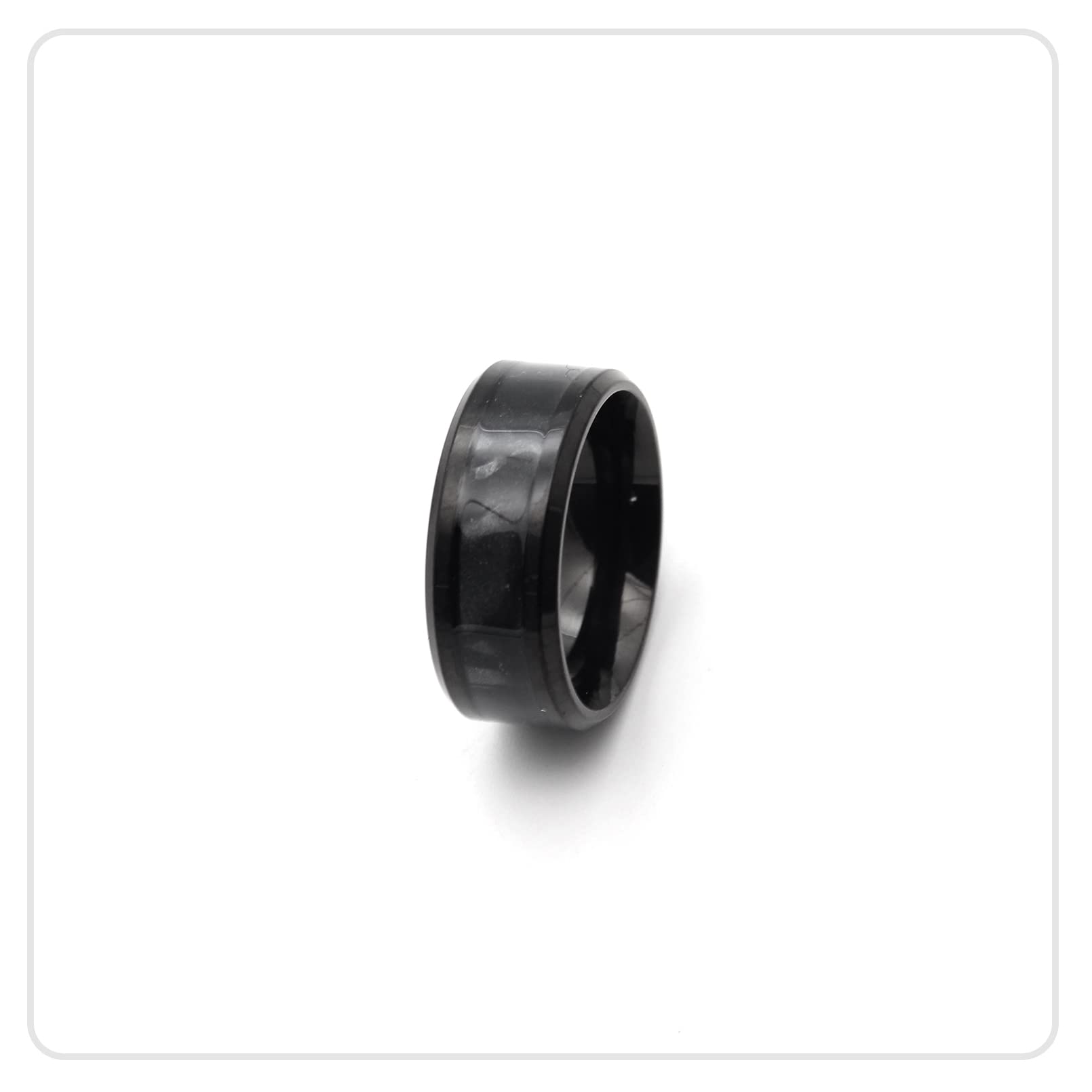 Nsitbbuery Hip Hop Jewelry Black Shell Band Ring(Black(11))