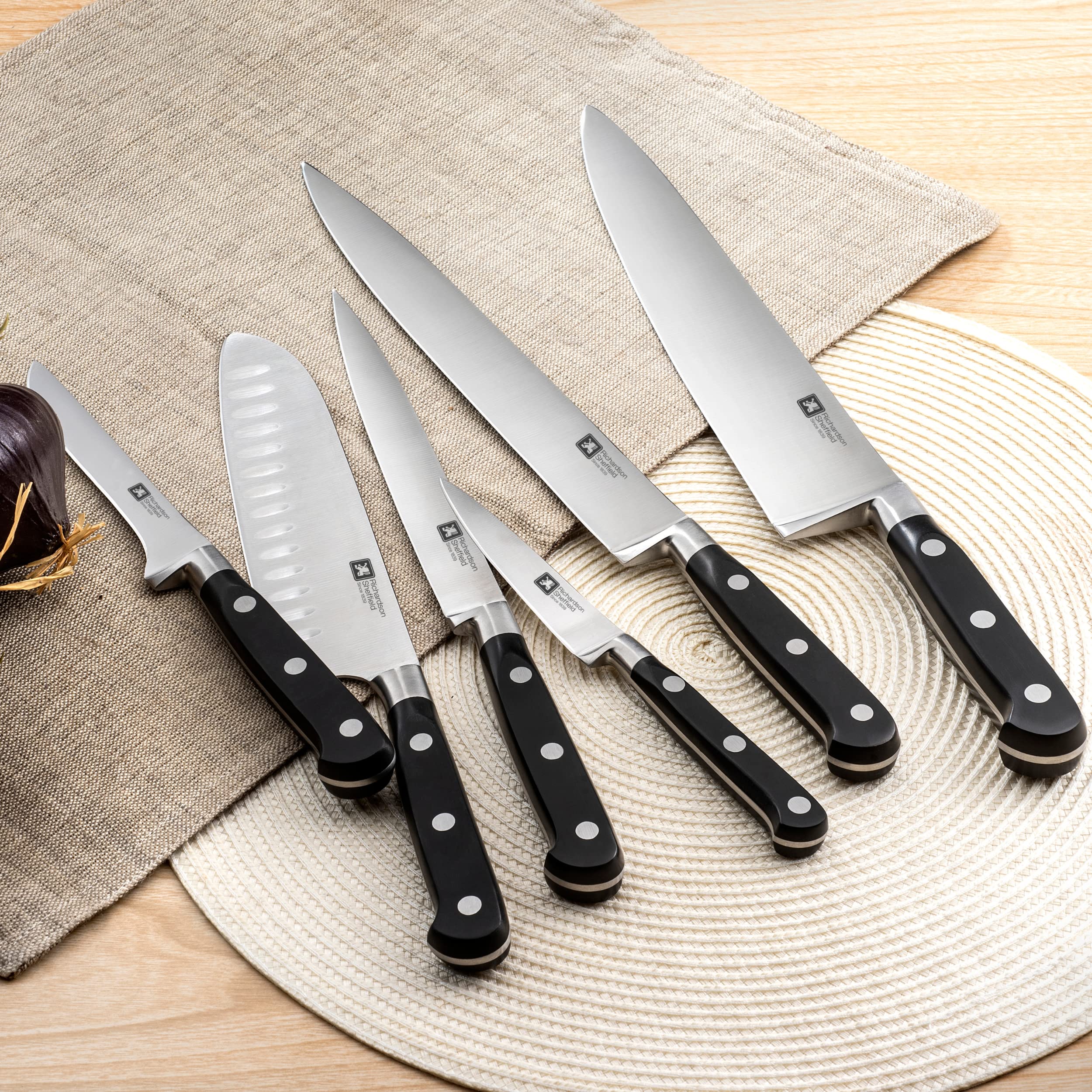 Richardson Sheffield FN197 Origin Professional Chef Knife 12", Stainless Steel, NSF Approved, Silver, Black