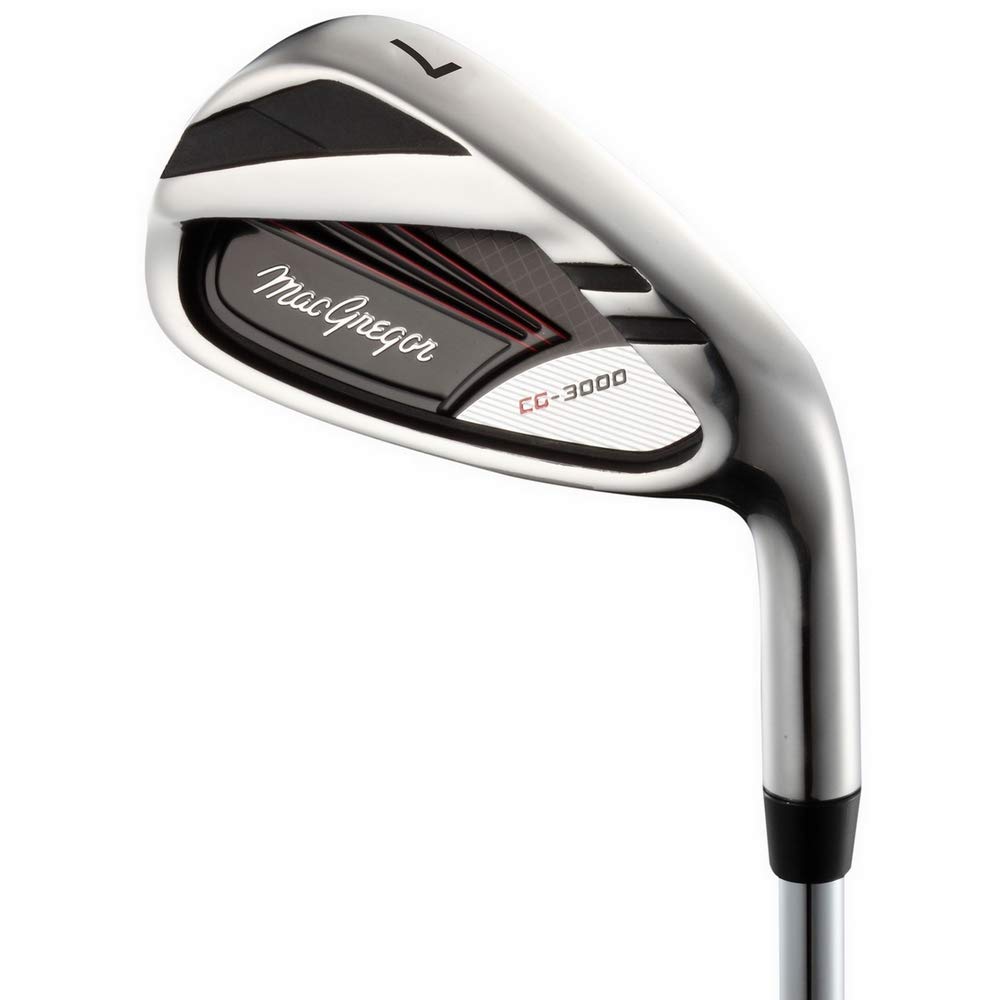 MacGregor Golf CG3000 Mens Golf Club Package Set & Golf Club Cart Bag, Black/Red, Right Steel Irons/Graphite Woods Regular Grips