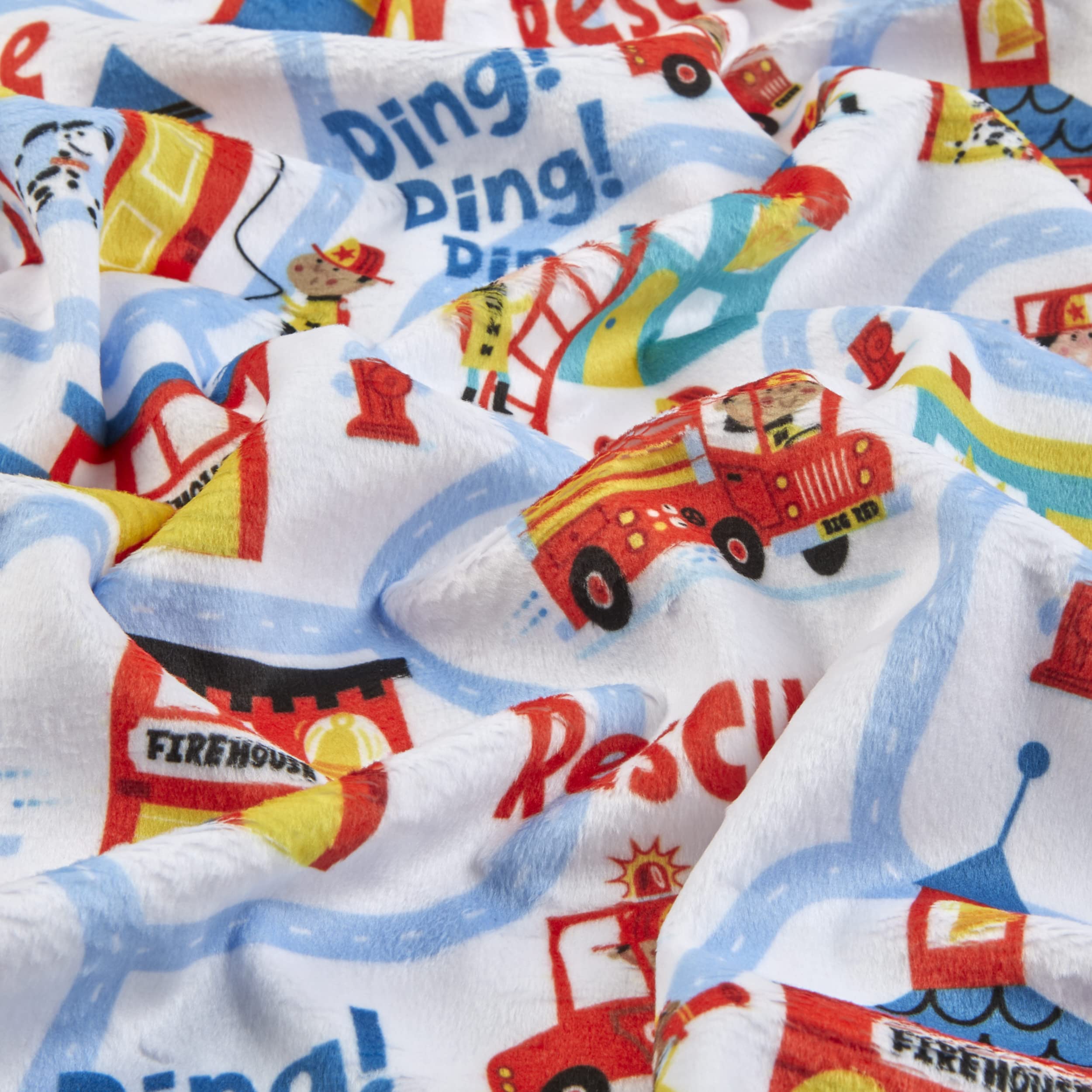 Michael Miller Fabrics Minky Ladder Company 1 Fire! Fire! Multi, Fabric by The Yard