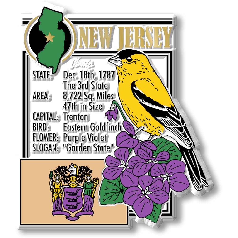 New Jersey Six-Piece State Magnet Set by Classic Magnets, Includes 6 Unique Designs, Collectible Souvenirs Made in The USA