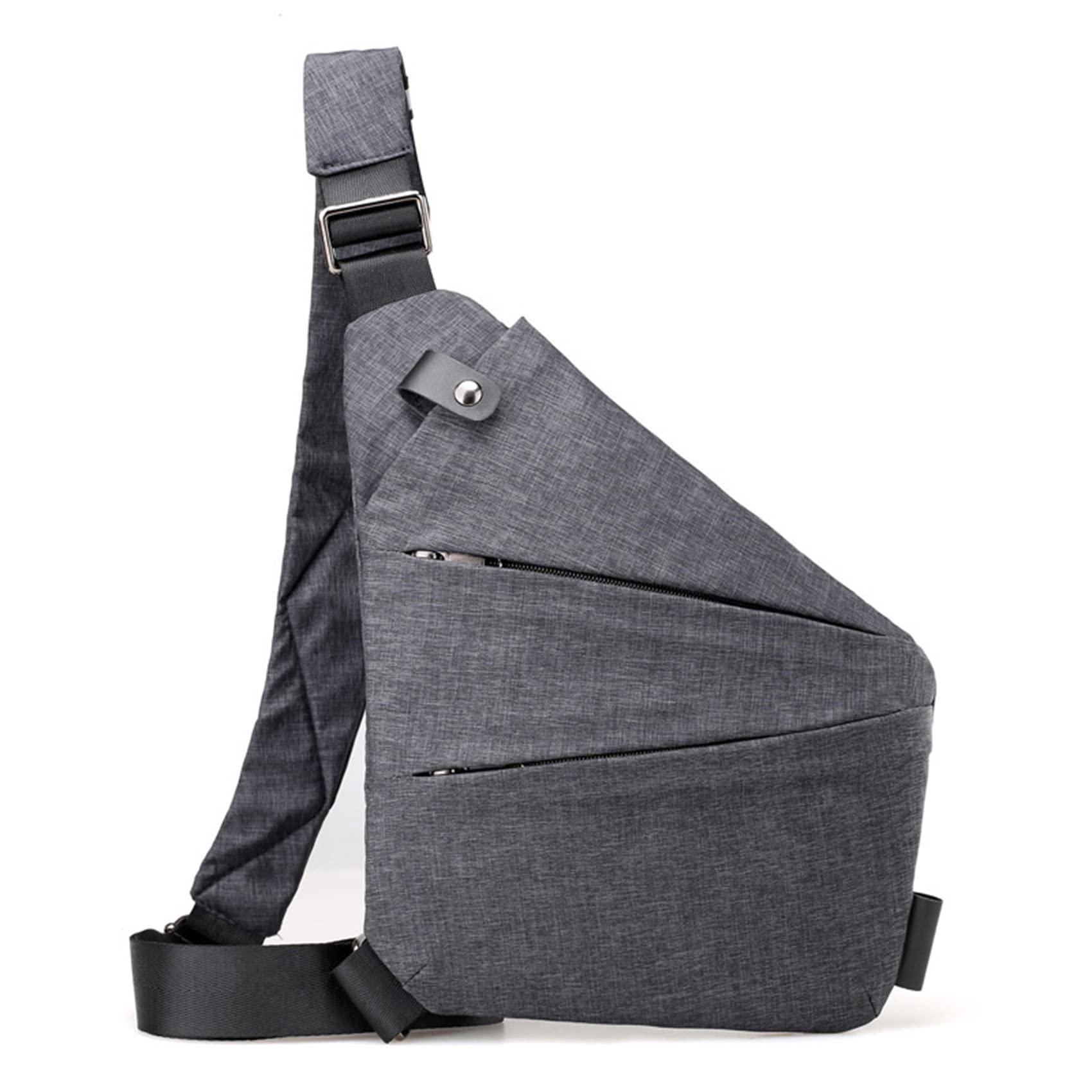 PIPLYKI Personal Flex Bag - Multi Pocket Casual Crossbody Bag, Waterproof Personal Shoulder Pocket Bag, Anti Theft Sling Bag (Grey-Left)