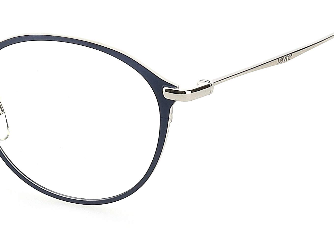 Levi's Men's LV 5001 Oval Prescription Eyeglass Frames, Matte Blue/Demo Lens, 50mm, 20mm