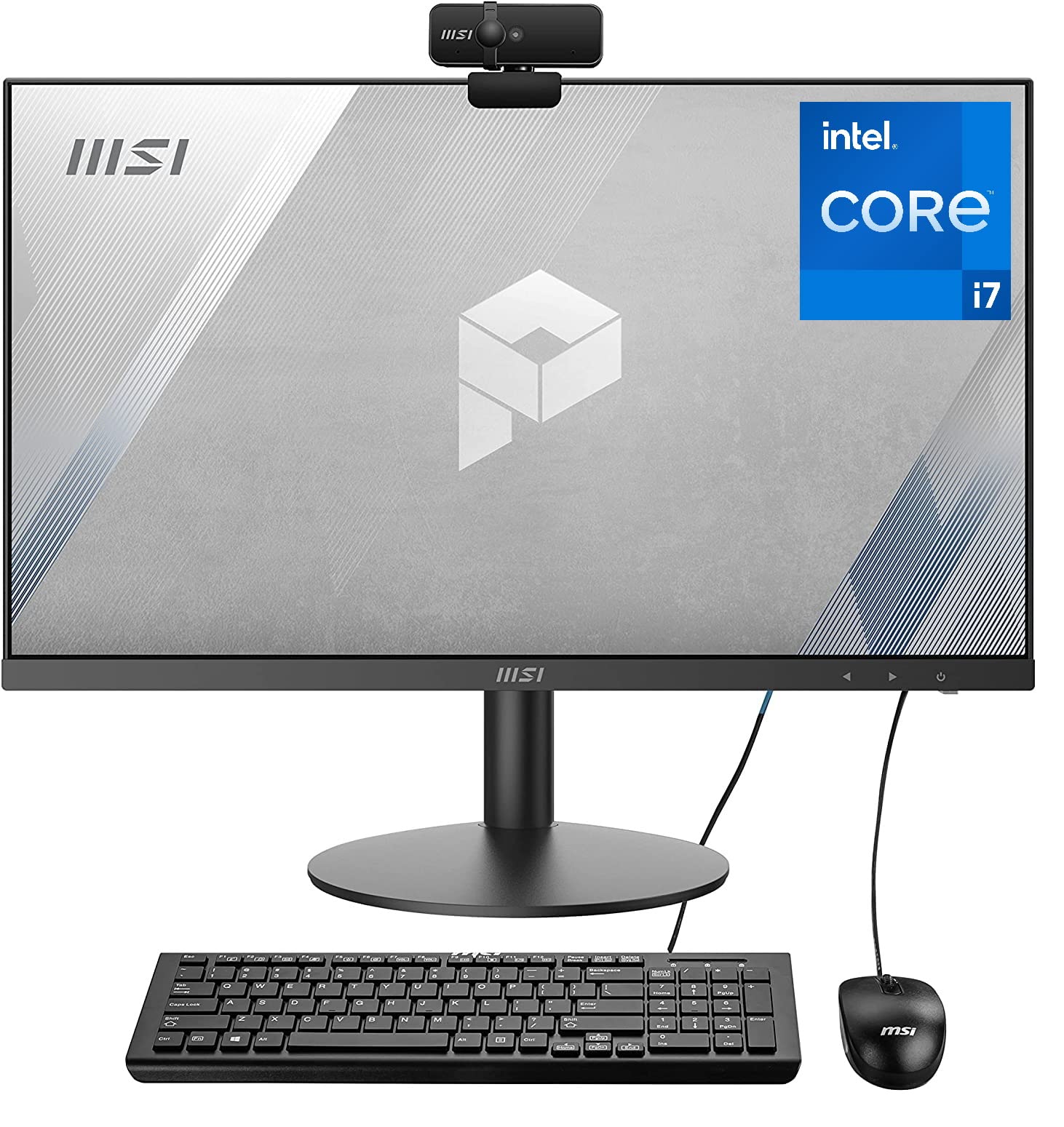 MSI 2022 24" FHD All-in-One Desktop -10th Intel i7-10700 w/UHD Graphics - 32GB DDR4-1TB SSD + 1TB HDD - WiFi 6 Bluetooth 5 RJ45 HDMI COM - Windows 11 Pro - Wired Keyboard Mouse w/RATZK 32GB USB
