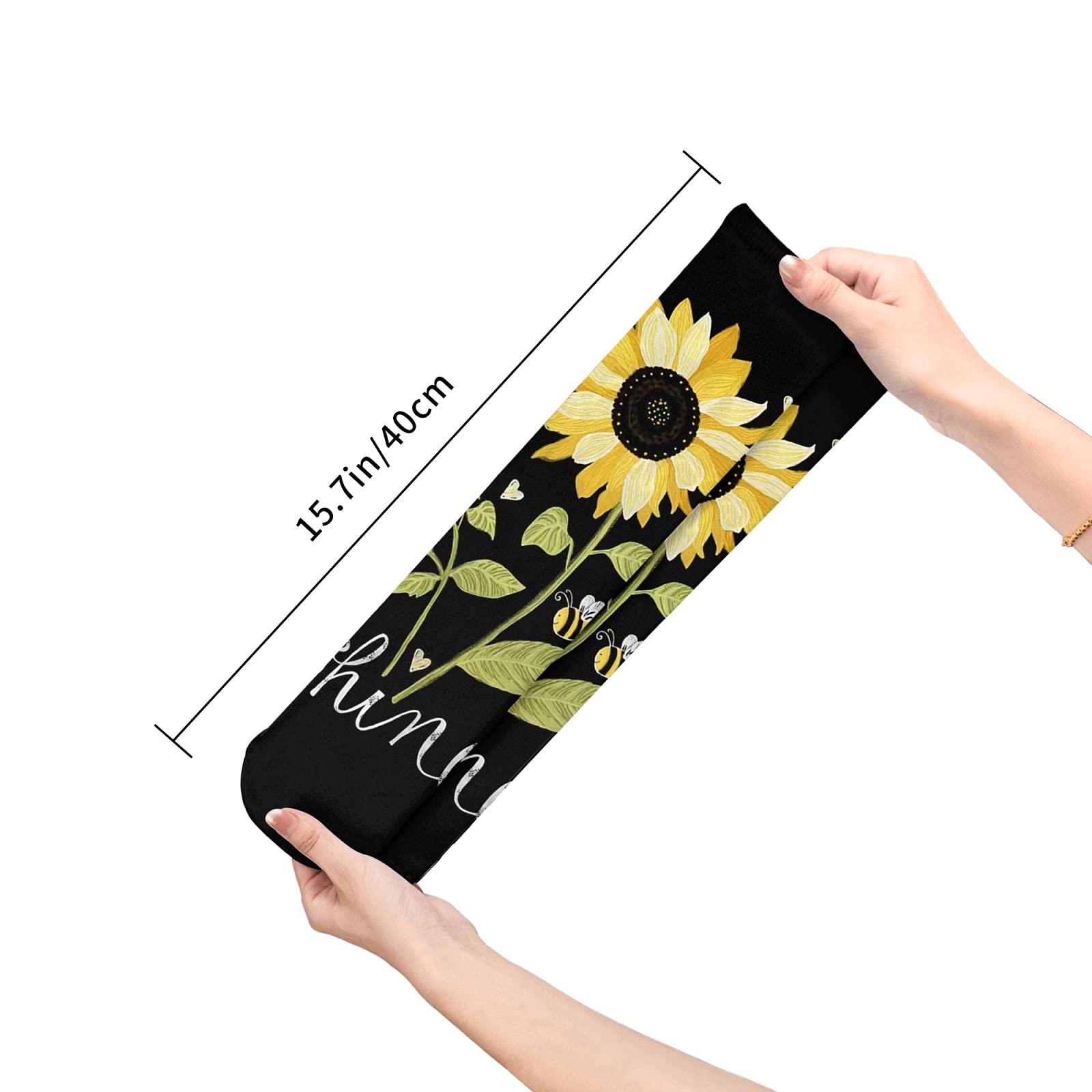 NDZHZEO Crew Socks For Women Men Sport Athletic Cushion Novelty With Moisture Wicking Sunflower Performance Socks