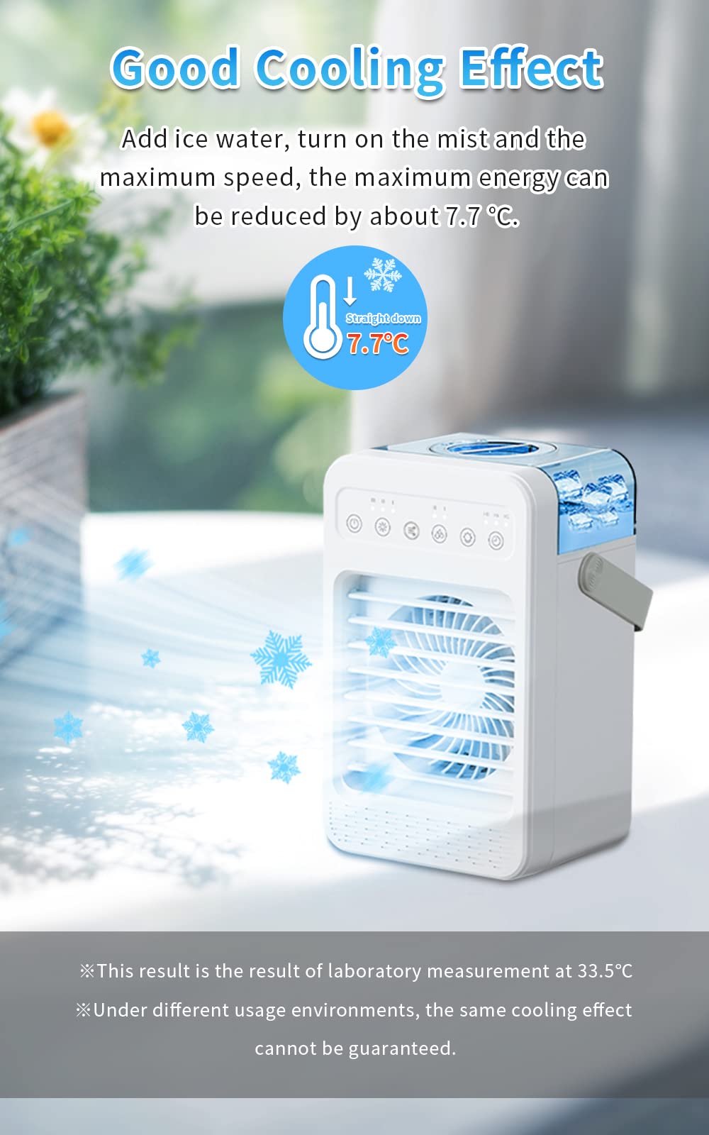 Portable Air Conditioners Fan, 2-6H Timer, 600ml Water Tank Personal Mini Air Cooler with 4 Wind Speeds, USB Evaporative Air Cooler Fan with LED Light for desktop Office Bedroom Kitchen