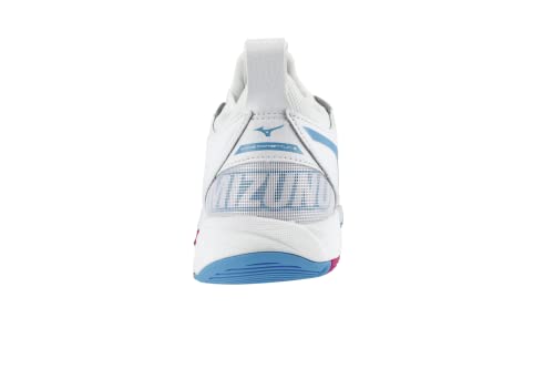 Mizuno Women's Wave Momentum 2 | Women's Indoor Volleyball Shoe | White/Pink | US Women's 10