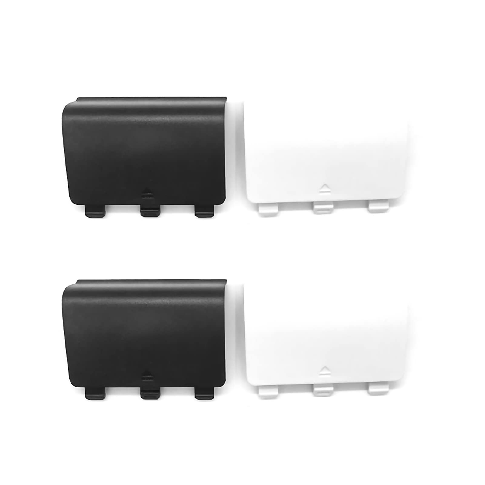 Pack 4 for XboxOne Controller Battery Cover Door Pack 4 White & Black Replacement, Compatible with for Xbox One Wireless Controllers, New Extra Back Bottom Batteries Covers Shells Four PCS