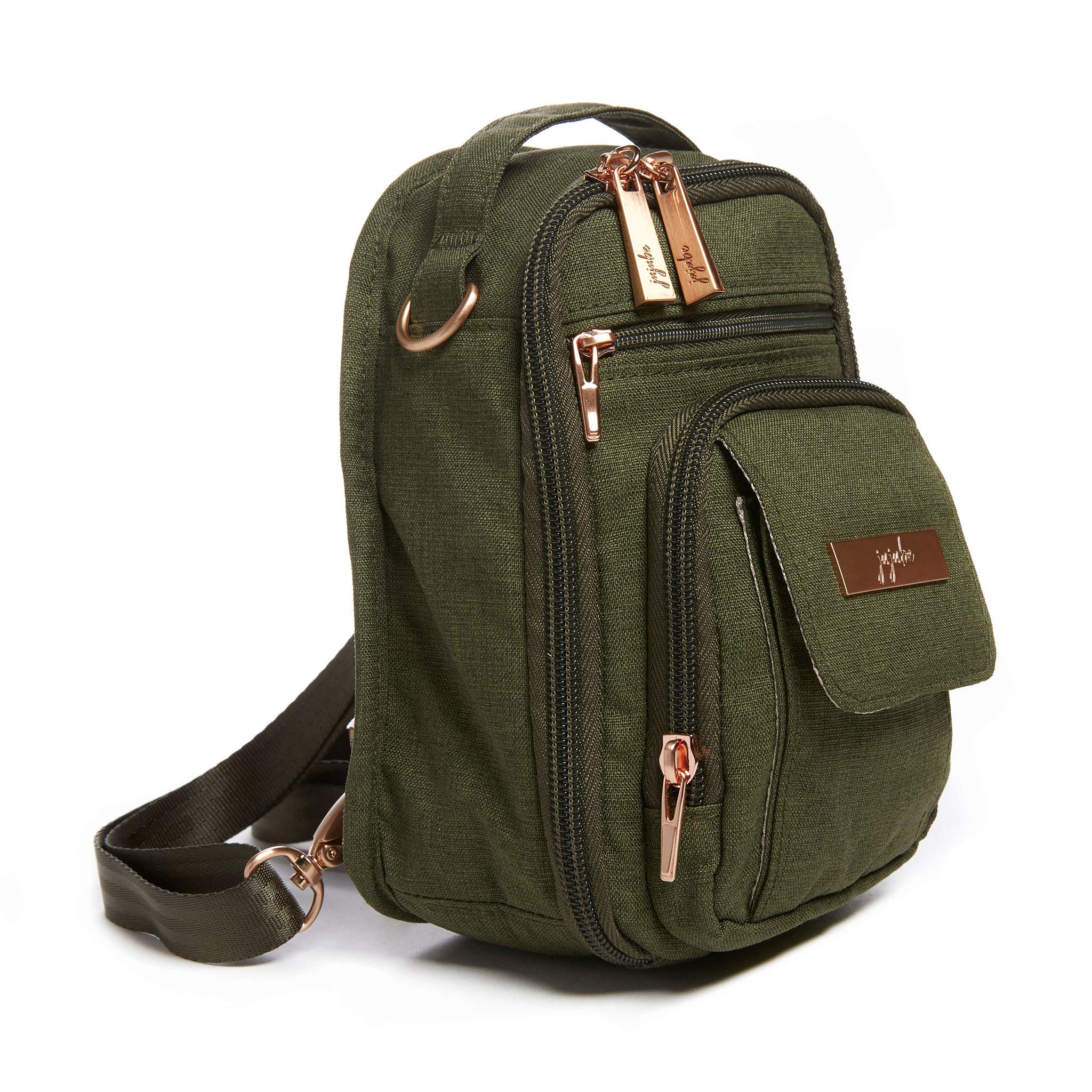 JuJuBe Mini BRB Backpack | Olive | Chromatics | Travel-Friendly Diaper Bag, Machine Washable Daypack, Compact Stylish Mini Backpack Purse, Adjustable Straps, for Kids and Adults
