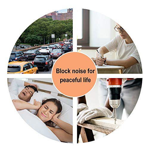 Quality Foam Earplugs 50 Pair- 32dB Noise Cancelling Disposable Individually Wrapped Packaged Bulk in Pairs Soft for Sleeping Travel Concert Shooting Hunting Study Work Construction Safety Orange