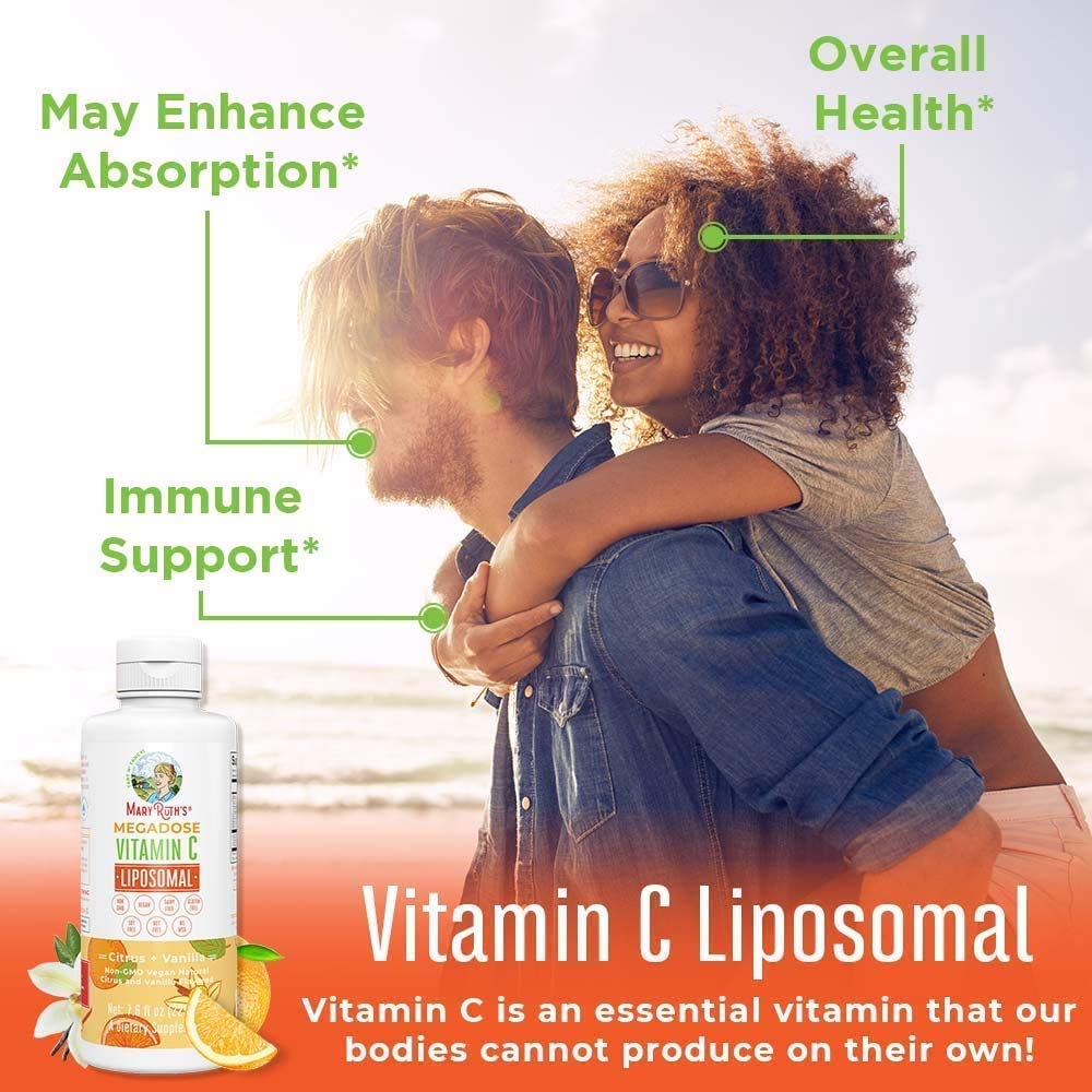 MaryRuth Organics Elderberry Syrup & Vitamin C Liposomal Bundle Black Sambucus Liquid for Kids & Adults | Megadose Vitamin C Liposomal (500mg) | Immune Support, Overall Heath | Non-GMO, Vegan
