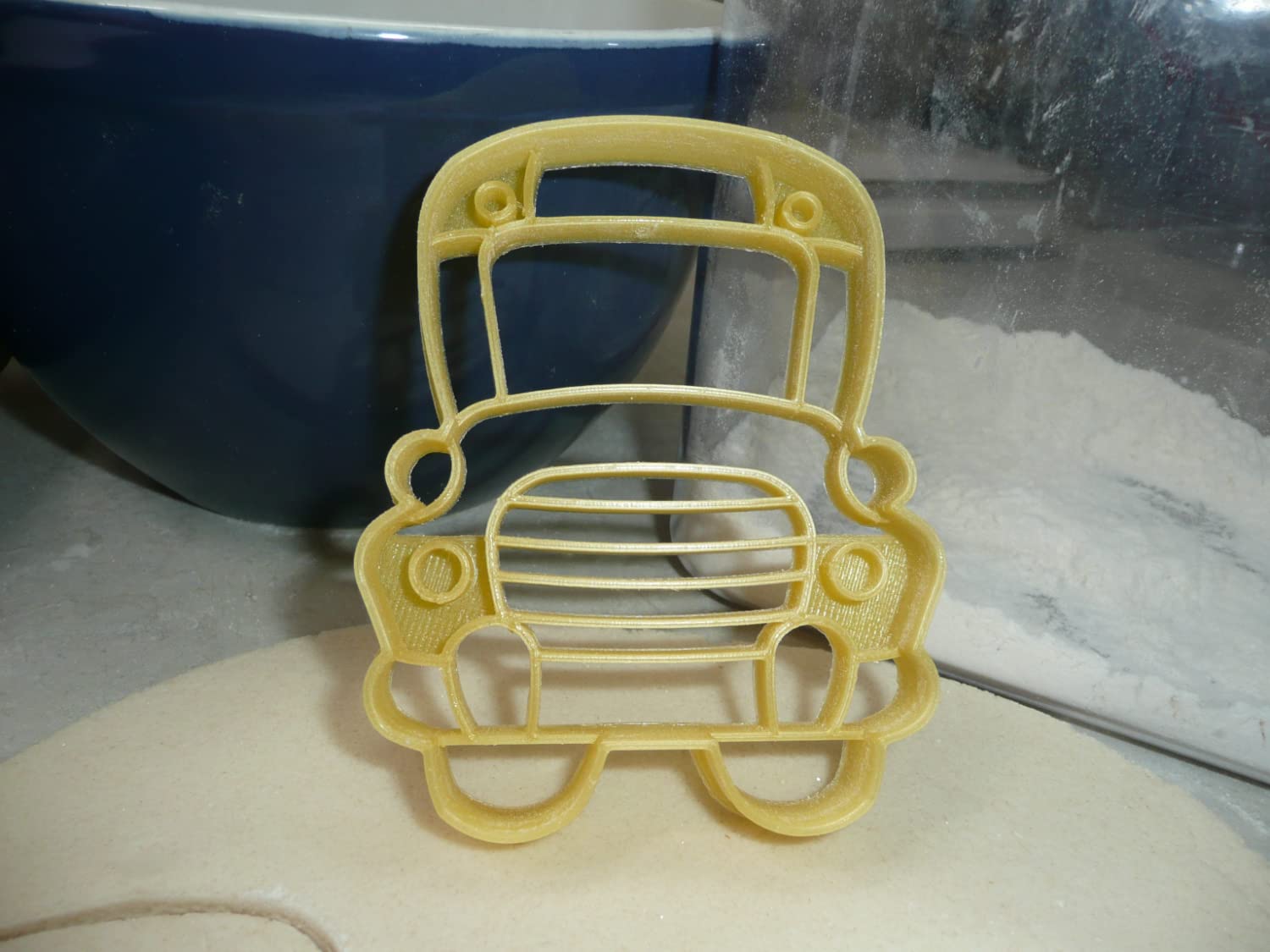 SCHOOL BUS FRONT VIEW CARTOON STYLE DETAILED COOKIE CUTTER MADE IN USA PR4959