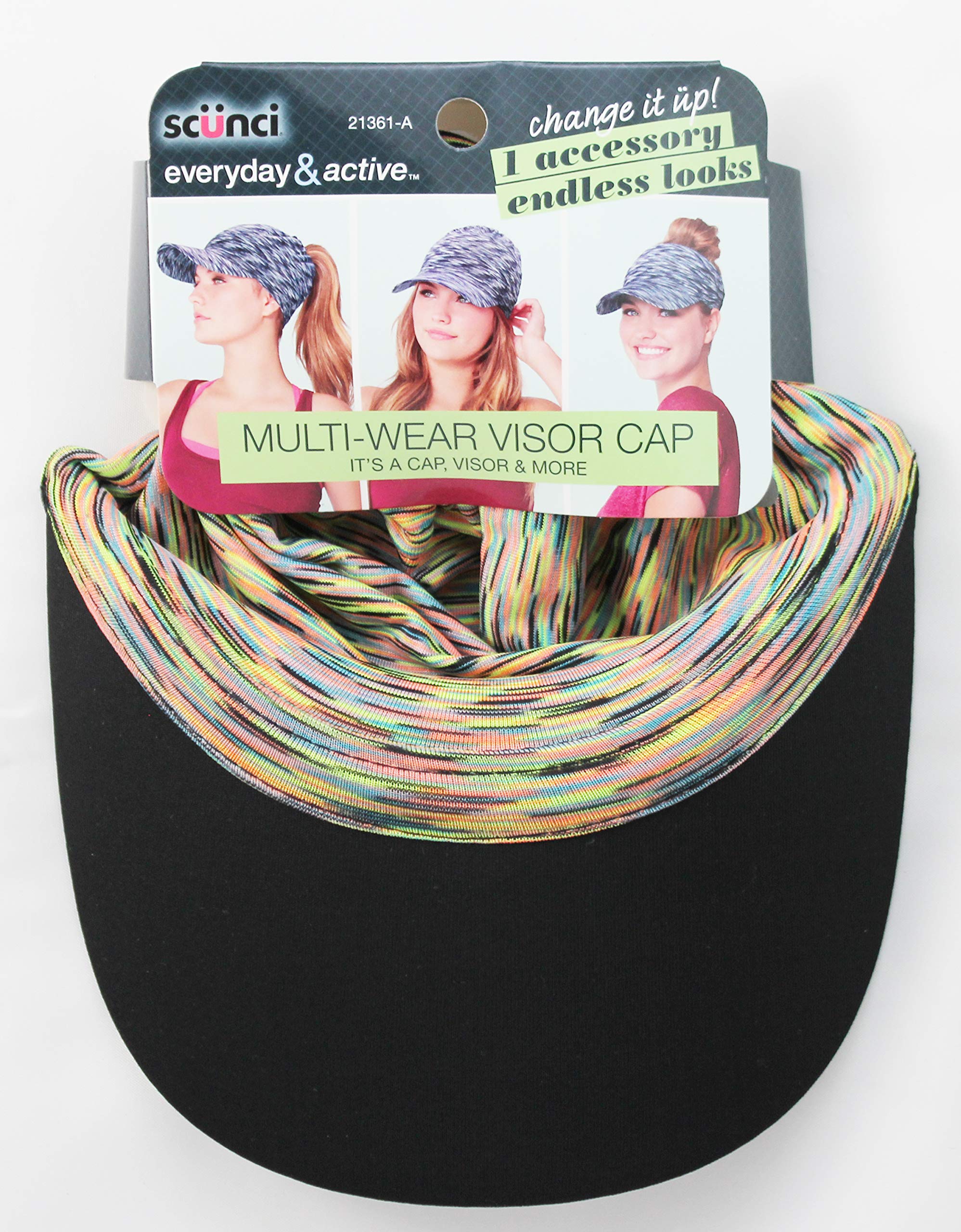 Scunci Everyday & Active Tie-Dye Wide Head Wrap Headband Cover Multi-Wear Visor Cap Headband