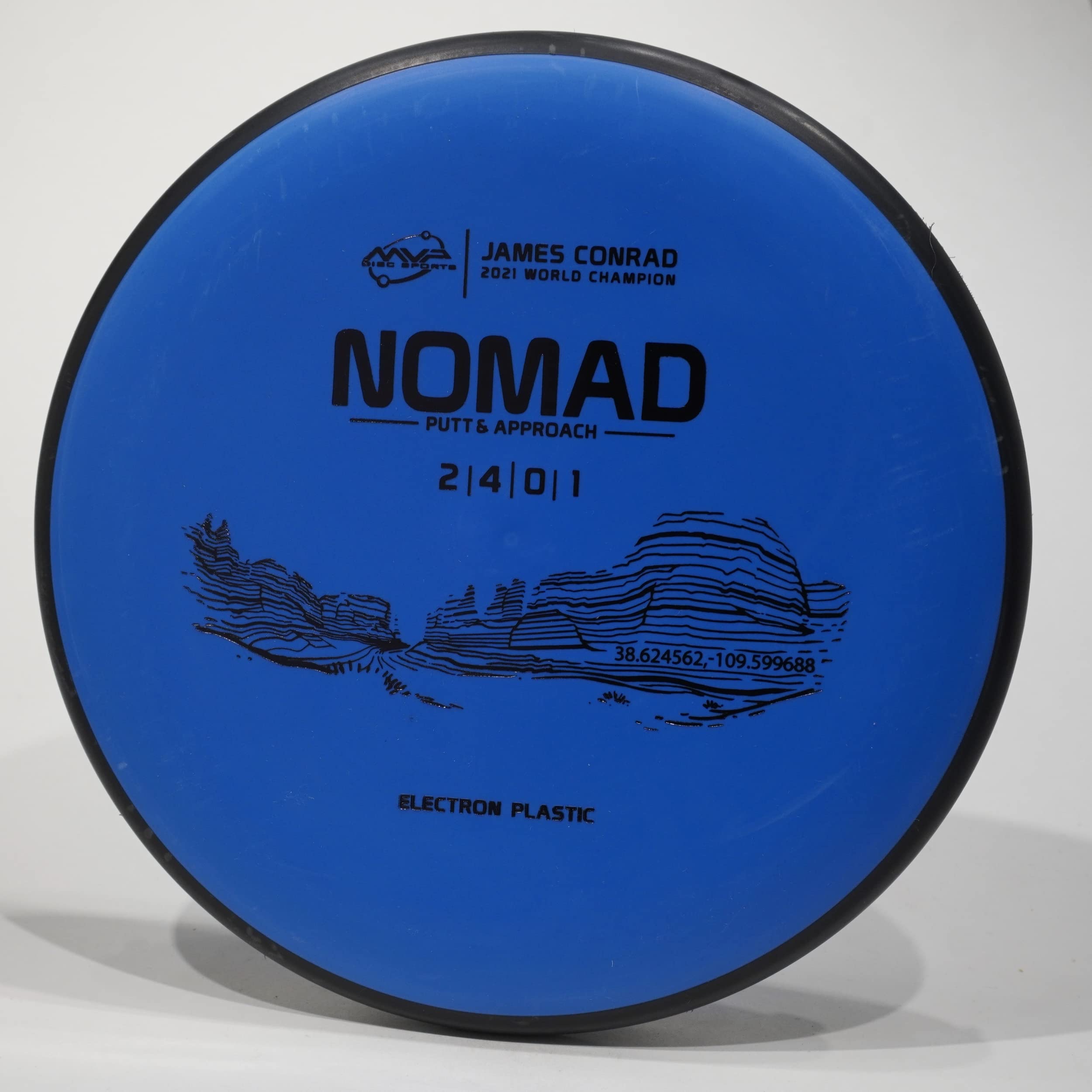 MVP Nomad (Electron Soft) James Conrad Putter & Approach Golf Disc, Pick Weight/Color [Stamp & Exact Color May Vary] Blue 160-166 Grams