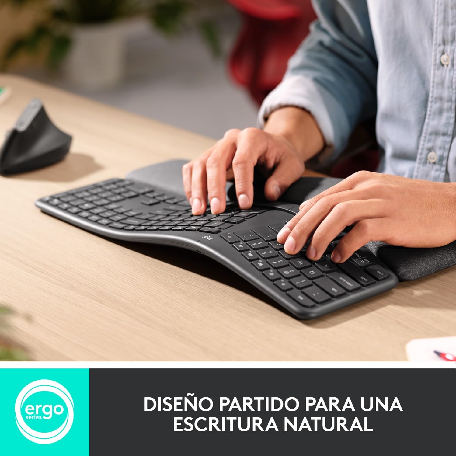 Logitech Ergo K860 Wireless Ergonomic Keyboard with Wrist Rest - Split Keyboard Layout for Windows/Mac, Bluetooth or USB Connectivity (Renewed)