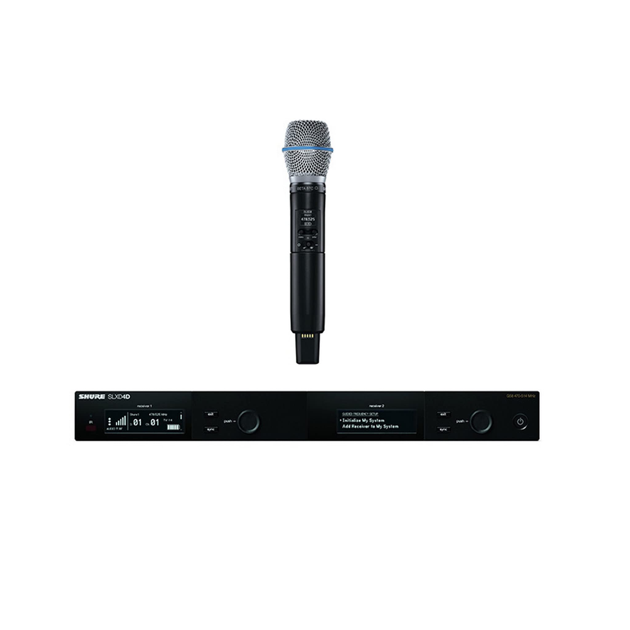 Shure SLXD2/B87C and SLXD4D Wireless Handheld Microphone System, G58 470-514 MHz