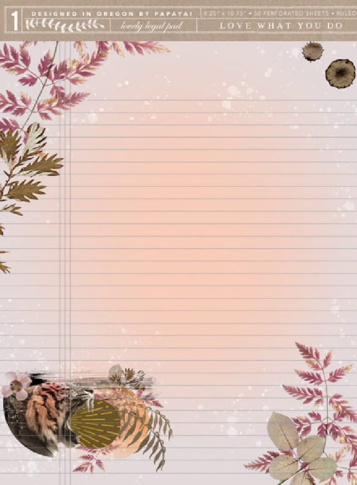 Papaya Art Stationery 8.5" x 11.75" Lined, Illustrated, Double Sided, Perforated Top Large Legal List Pad, 50 pages (Tiger Roar)