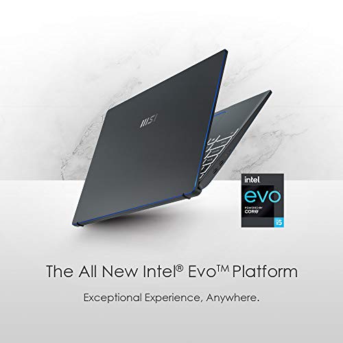 MSI Prestige 14 Evo Professional Laptop: 14" FHD Ultra-Thin Bezel Display, Intel Core i5-1135G7, Intel Iris Xe, 16GB RAM, 512GB NVMe SSD, Thunderbolt 4, Win10 Home, Intel Evo, Carbon Gray (A11M-221)