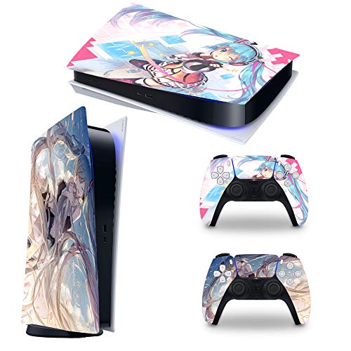 Miku Singer PS5 Standard Edition Whole Body Vinyl Skin Sticker Decal Cover for PlayStation 5 System Console and Controllers