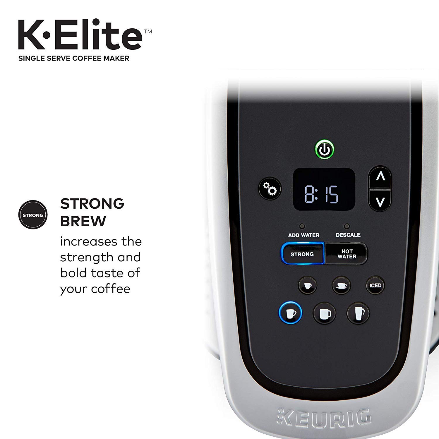 Keurig K-Elite Single Serve Brewer, Brushed Slate and Keurig 14oz Contigo AUTOSEAL West Loop Vacuum Seal, Silver