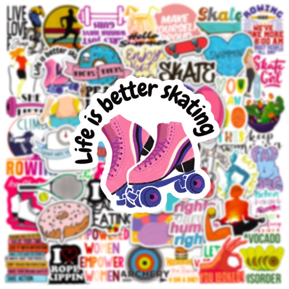 TUNGFU Weight Loss Stickers, Gym Stickers,Running Stickers for Water Bottles,Laptop, Notebook, Suitcase, Skateboard, Guitar