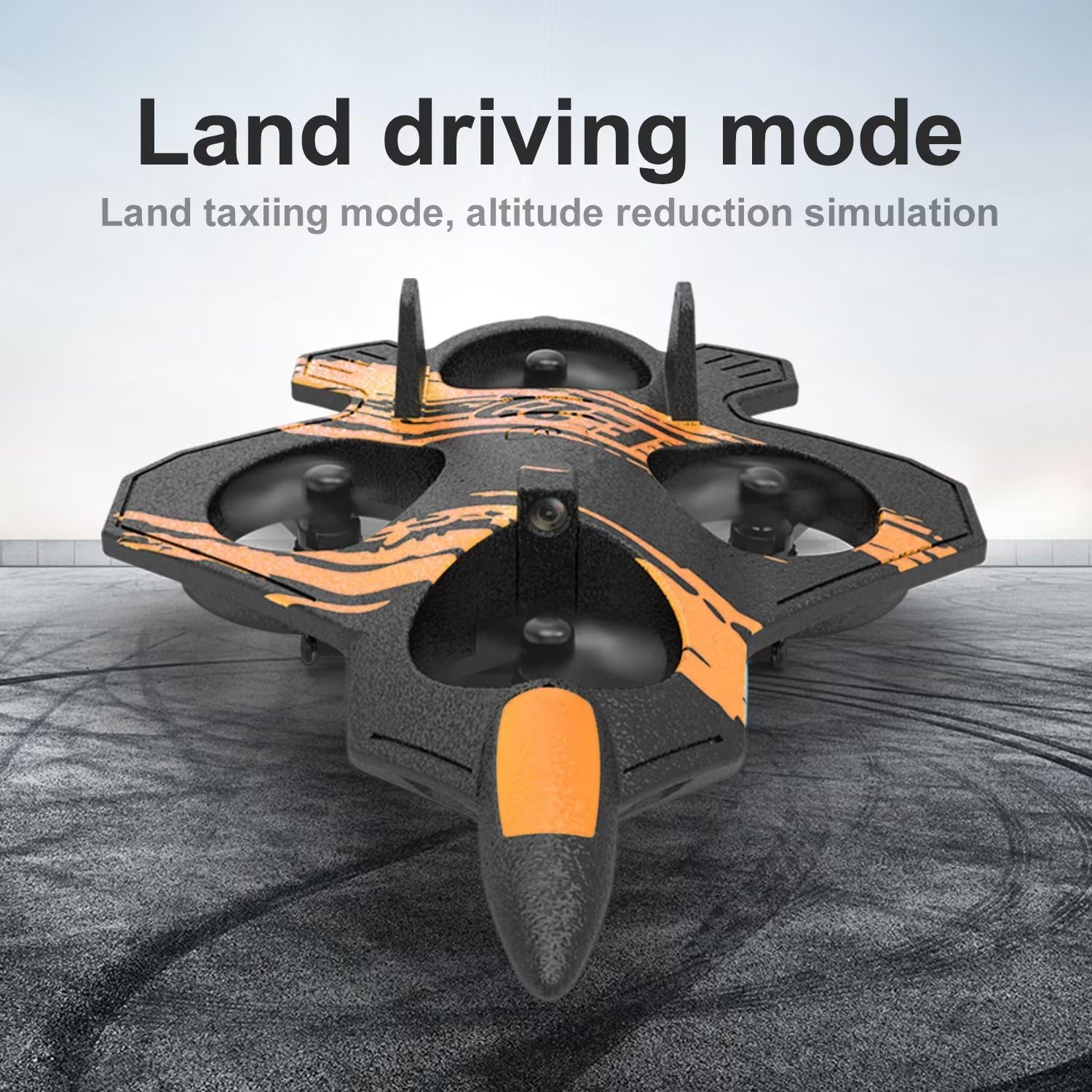 Leencum RC AirPlane Drone, Remote Control Airplane Quadcopter Helicopter with Auto Hovering,3D Flips,3 Speed Modes,long Flight Distance Flying Time Orange