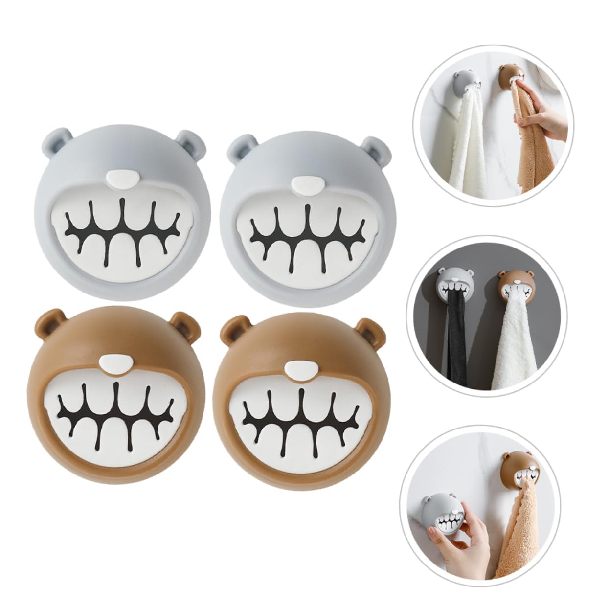 JOINPAYA 4pcs Towel Hooks Kitchen Towel Hook Towel Holder Wall Hooks for Towels Bathroom Accessories Towel Hook for Bathroom Wall Stick on Towel Hook Towel Rack Cabinet Door Pp