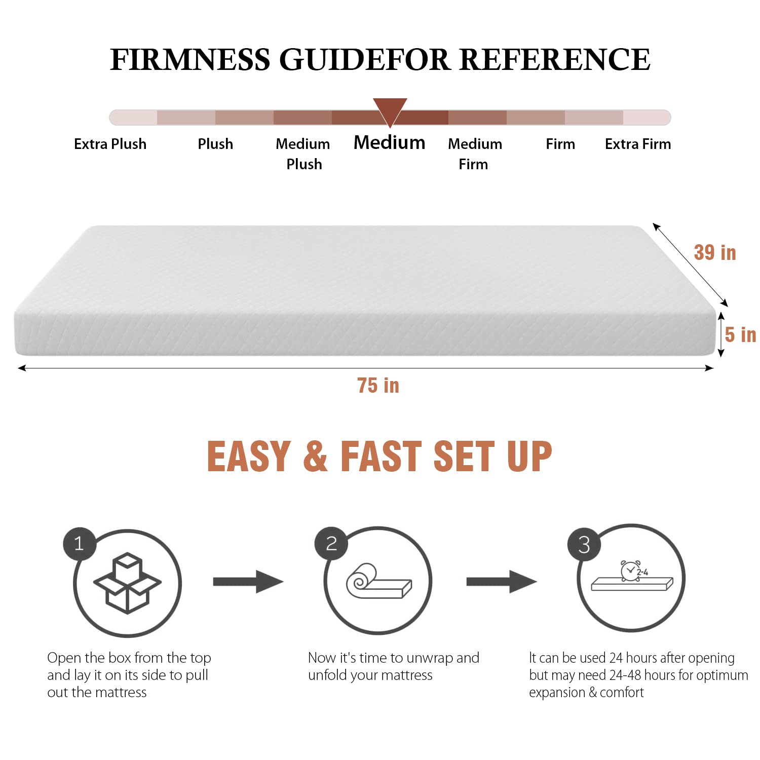 YRLLENSDAN Premium Full Mattress - 8 Inch Gel Memory Foam for Cool Sleep & Pressure Relief, Medium Firm, CertiPUR-US Certified Bed in a Box, Comfortable Night’s Sleep