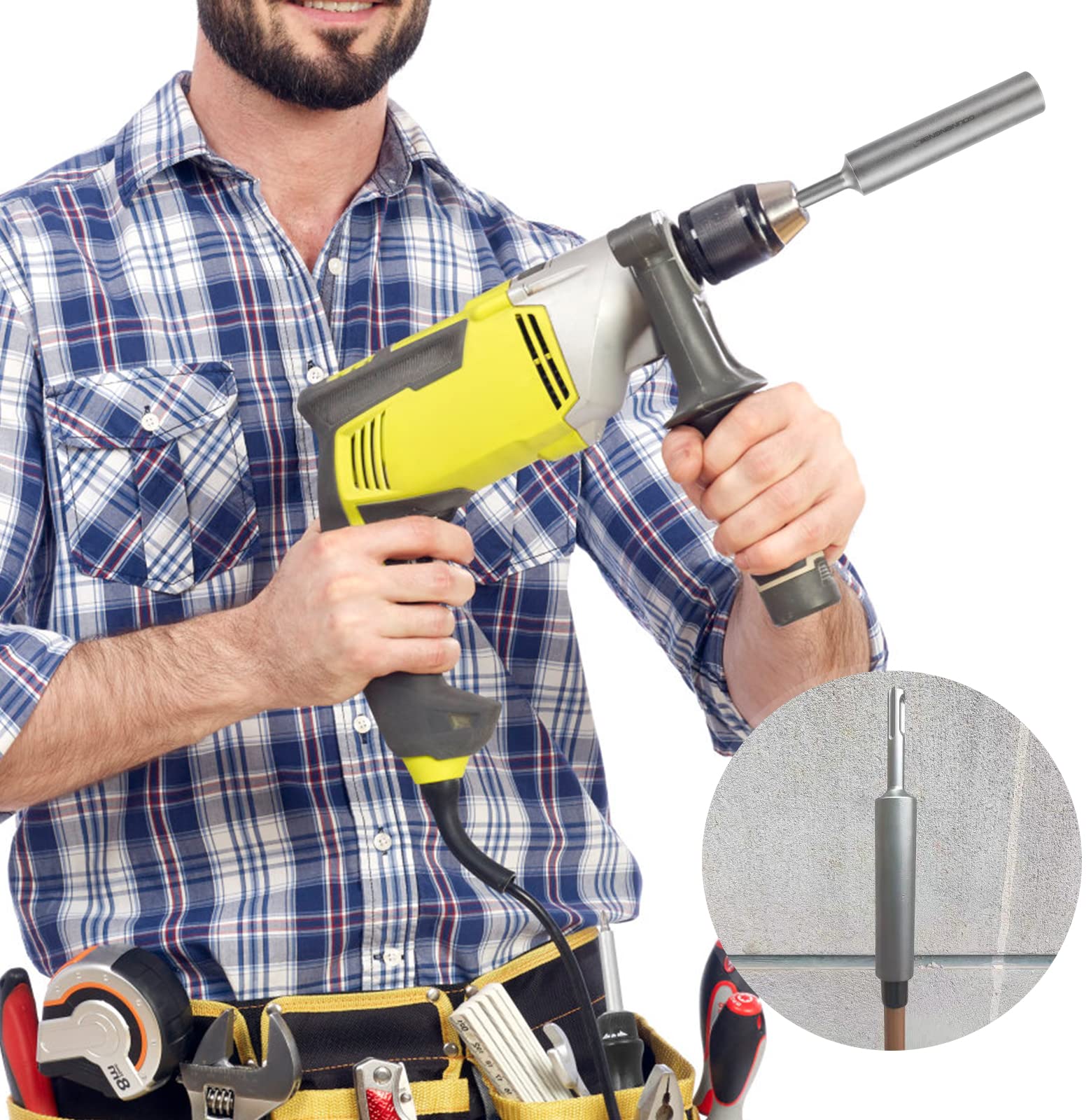 SDS-Plus Ground Rod Driver for 5/8 Inch and 3/4 Inch Ground Rods,Fits for Any SDS-Plus Rotary Hammer Drills with Flexible Vinyl Protective End Cap