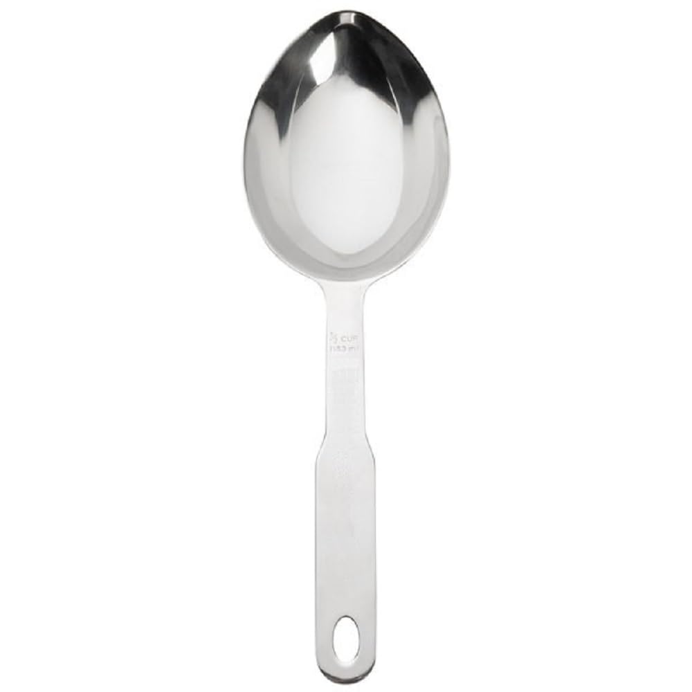 TrueCraftware- 1 Cup (240 ml) Heavy Duty Oval Measuring Spoon Stainless Steel- Measure Spoon for Baking & Cooking Dry and Liquid Ingredients Spoon Metal Measuring Cup Kitchen Gadget