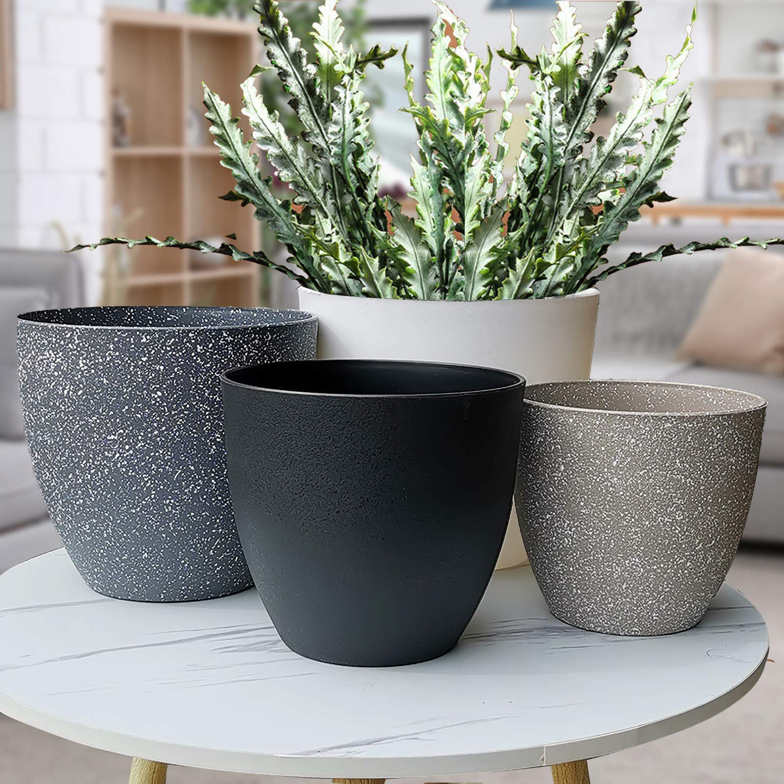 PERZOE Plastic Flower Pot Modern Bonsai Pot Flowerpot Balcony Indoor Outdoor Tree Planter Home Decoration Supplies-2#