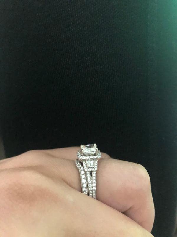 Molioaki 2 Carat (ctw) moissanite engagement rings for women Platinum Plated Silver moissanite rings 7