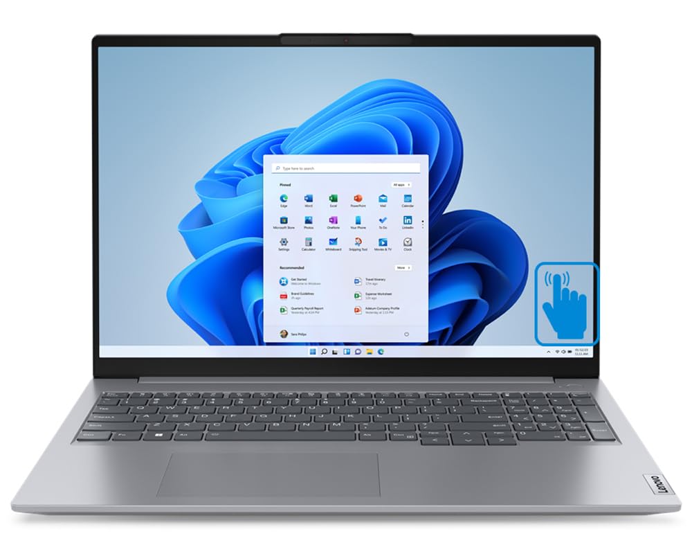 Lenovo ThinkBook 16 Gen 6 Business Laptop 16.0" Touchscreen IPS Display (10-Core Intel i7-1355U, 64GB RAM, 1TB PCIe SSD, Backlit KYB, FP Reader, Thunderbolt 4, WiFi 6, Win10P) w/Dockztorm Hub