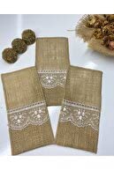 meditroia (Troia Textil(12,Pieces) Burlap Cutlery Holders Lace Utensil Pouch Knifes Forks Bag for Vintage Natural Wedding (4x8inch)