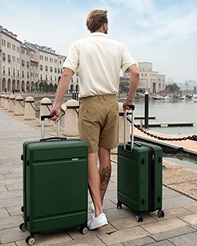 Zitahli Luggage Sets, Suitcases with Wheels, 3 Piece Luggage Set, Suitcase Set with TSA Lock Spinner Wheels YKK Zippers, 20in 24in 28in (Dark Green)
