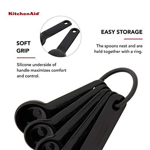 KitchenAid Universal Measuring Spoon Set, 5-Piece, Black