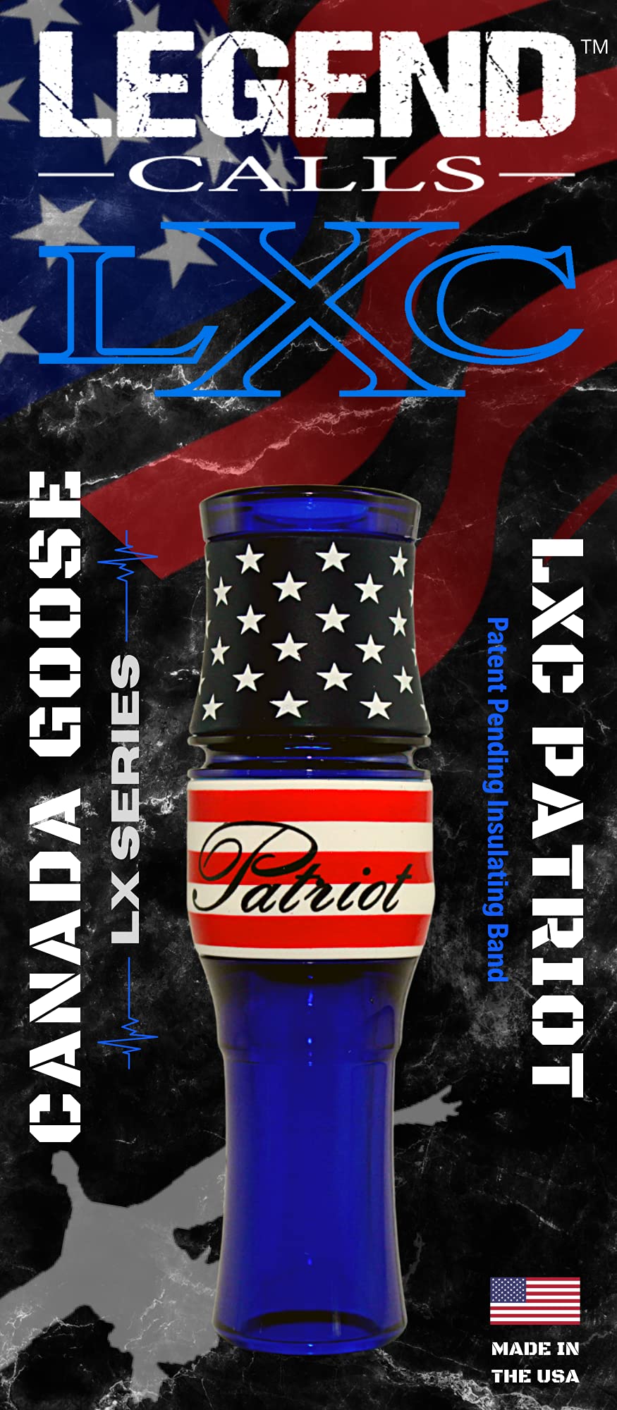 Legend Calls LXC Patriot Canada Goose Call, Insulating Band Technology