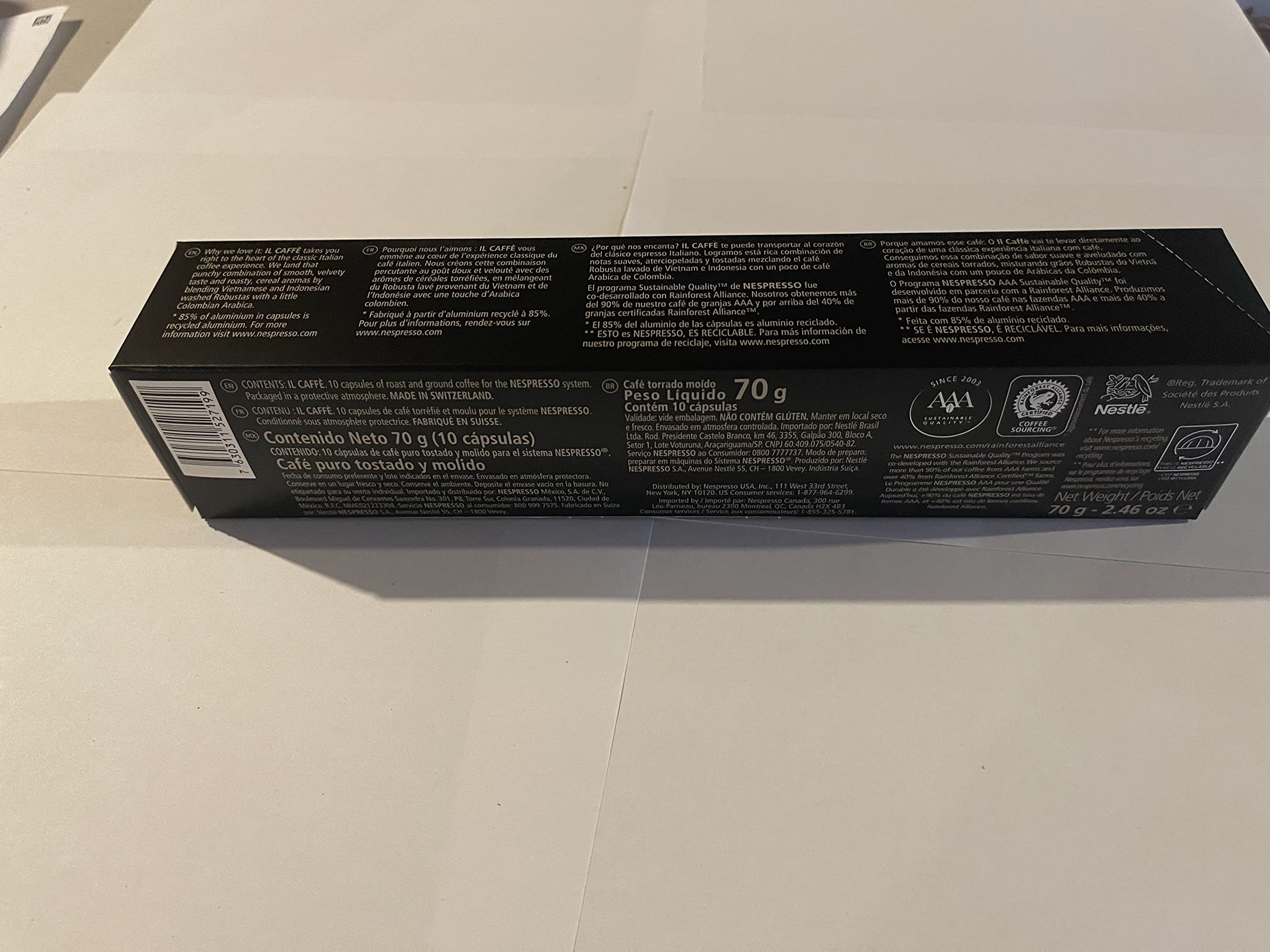Nespresso Coffee Pods 10 Capsules 1 Sleeve VertuoLine Vertuo Line Single Serve Intenso/Espresso (10 Pods IL CAFFE)