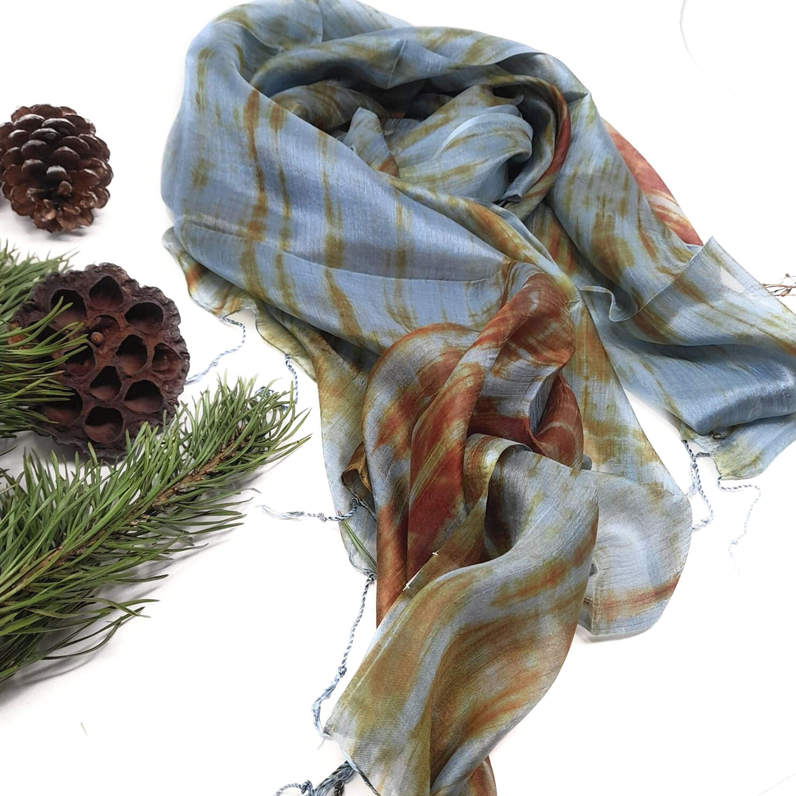Millie & Boo Silk Scarf | Woman's 100% Silk Scarves Shawls and Wraps for Evening Dresses | Blue Green Silk Scarf