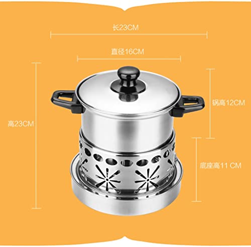 SEASD Chinese Style Stainless Steel Small Hot Pot Individual Hotel Restaurant Buffet Chafing Dish Picnic Utensils