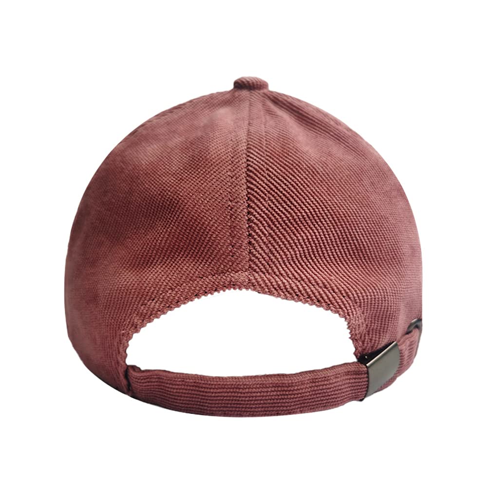 MILLUM Casual Corduroy Baseball Cap for Men Women Dad Hat 6 Panel Classic Adjustable Low Profile Cotton Caps (Pink)
