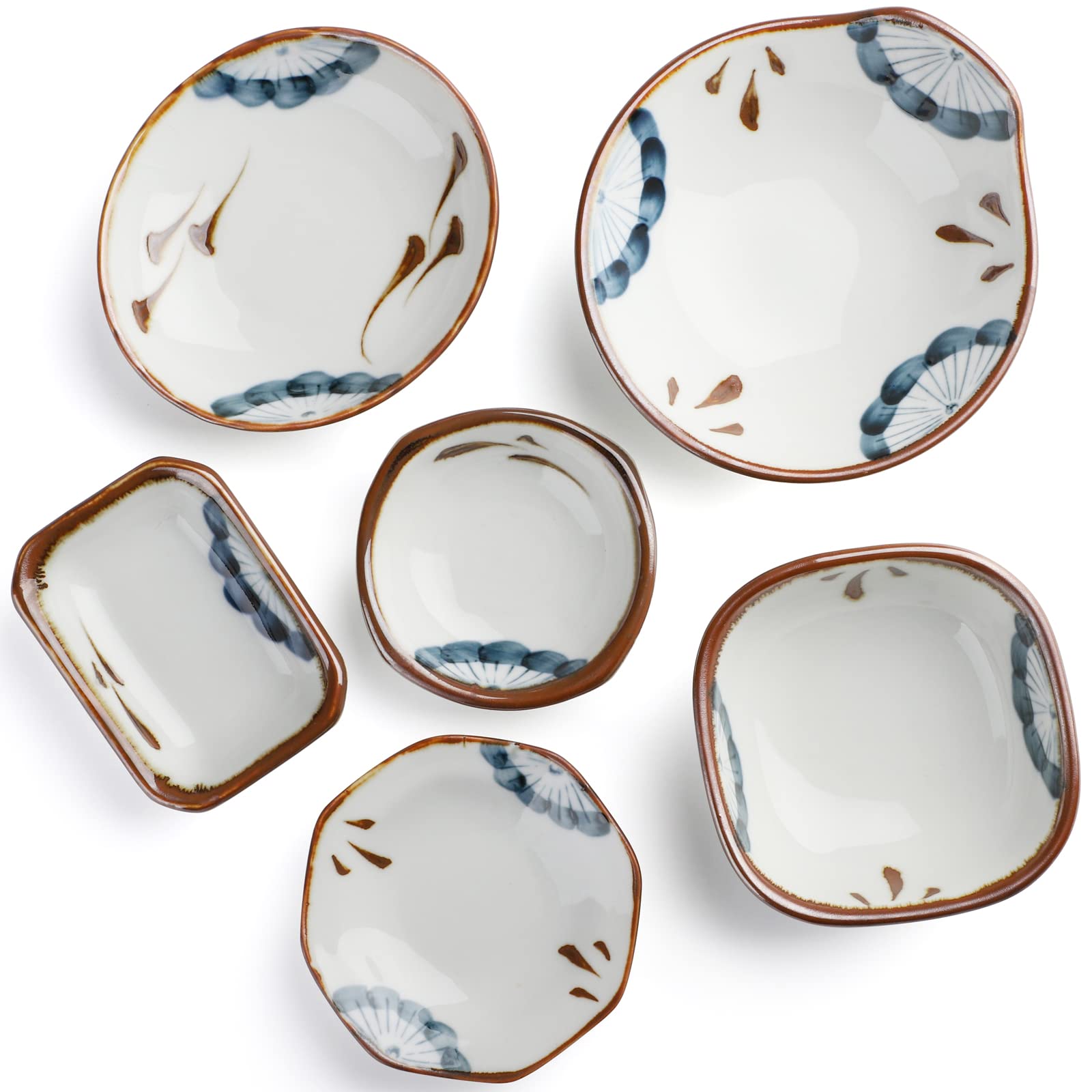 MOSYONE Soy Sauce Dish, Dipping Sauce dishes set of 6 - Elevate Your Dining Experience with Small Bowls for Side Dishes, Sushi, Tomato Sauce, Vinegar, Salad Dressing, Soy Spices and Dessert