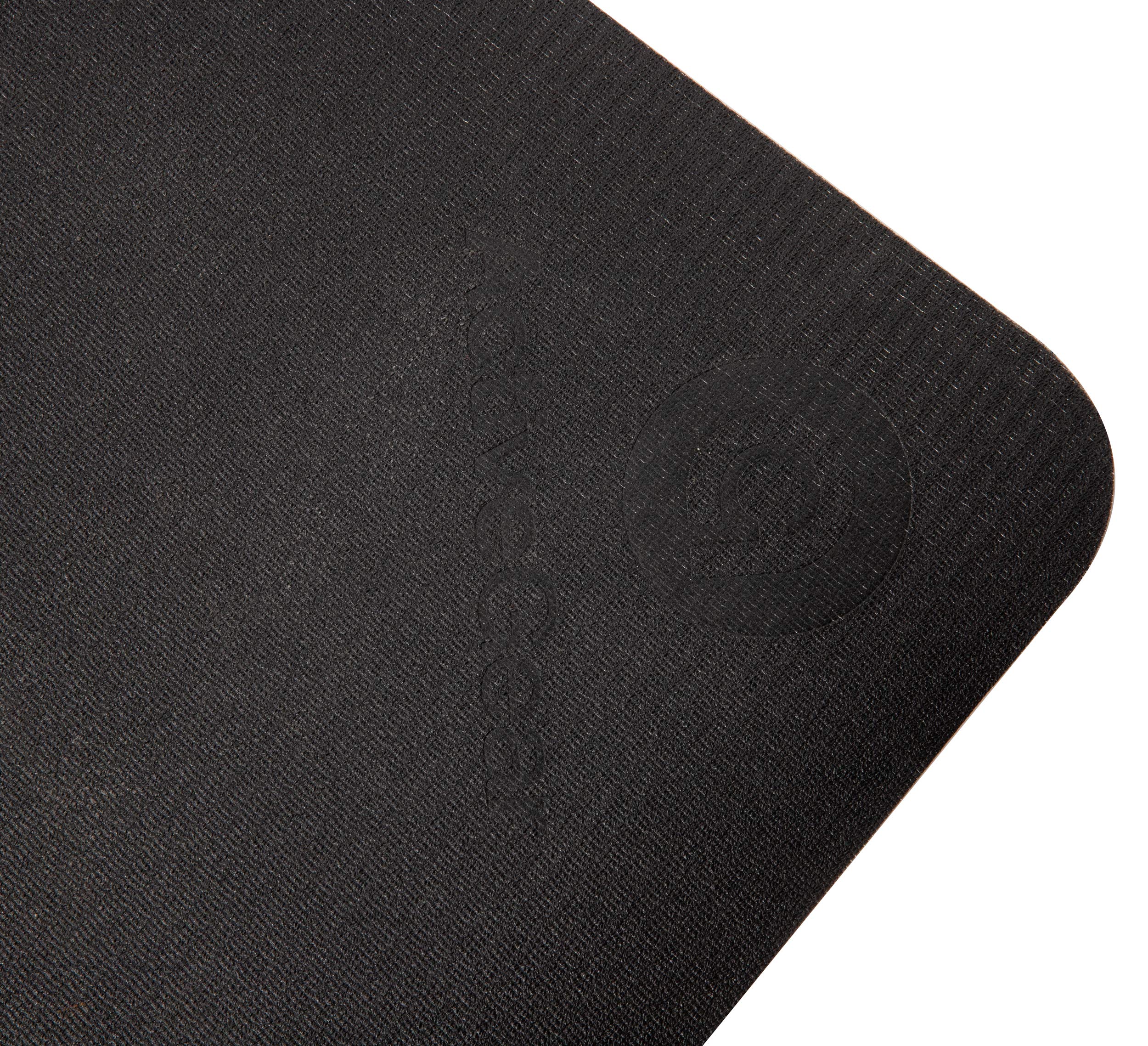 Mind Reader Extra Large Fitness Mat, Yoga Exercise Extended Floor Covering, Carrying Bag Included, Home Workout Portable Padding, 6′ x 4′, PVC, Black