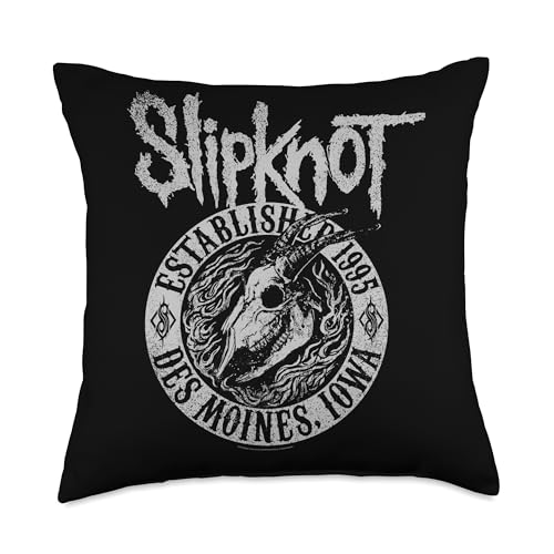 Slipknot Official Goat Flames Black Throw Pillow, 18x18, Multicolor